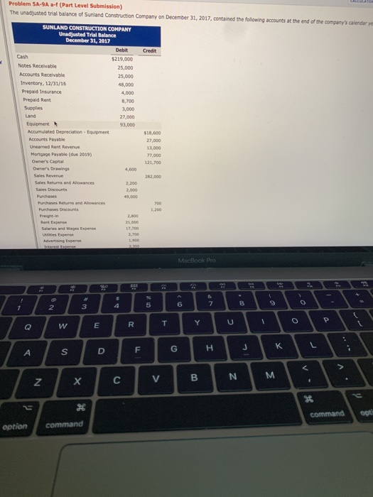 Solved Problem SA-9A a-t (Part Level Submission) The | Chegg.com