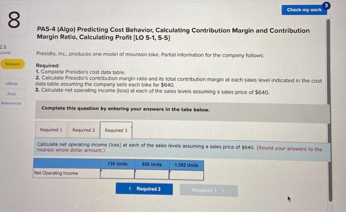 Solved OC PA5-4 (Algo) Predicting Cost Behavior, Calculating | Chegg.com