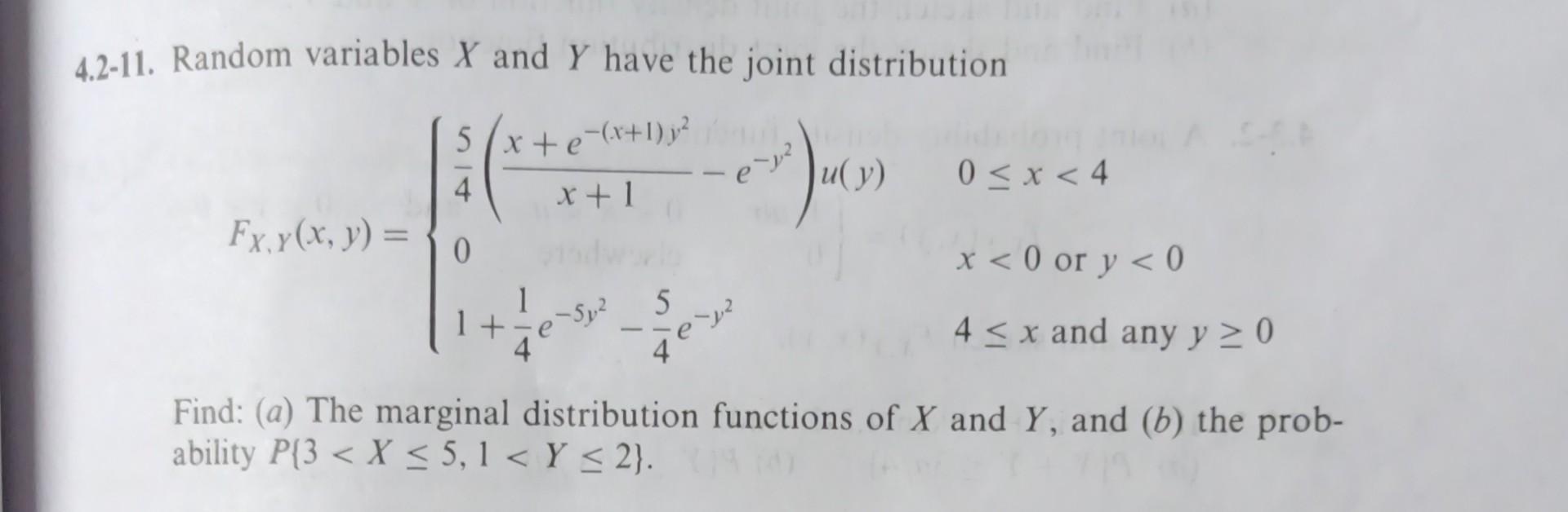 Solved 4.2-11. Random variables X and Y have the joint | Chegg.com