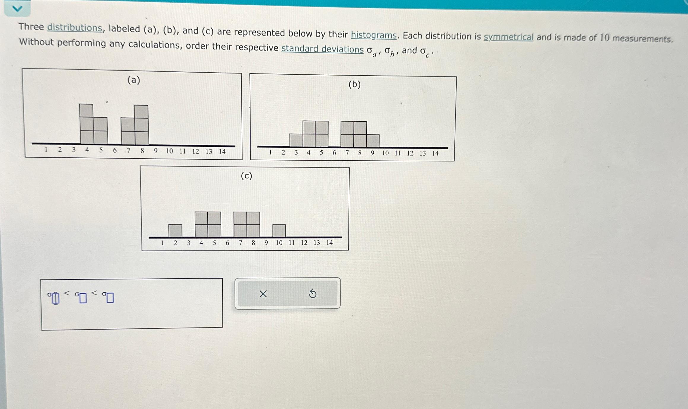 Solved Three distributions, labeled (a), (b), ﻿and (c) ﻿are | Chegg.com
