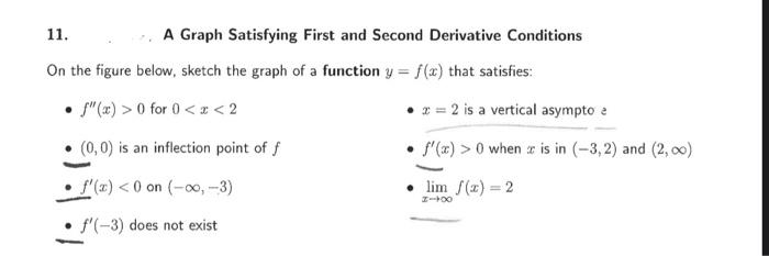 11. A Graph Satisfying First and Second Derivative | Chegg.com