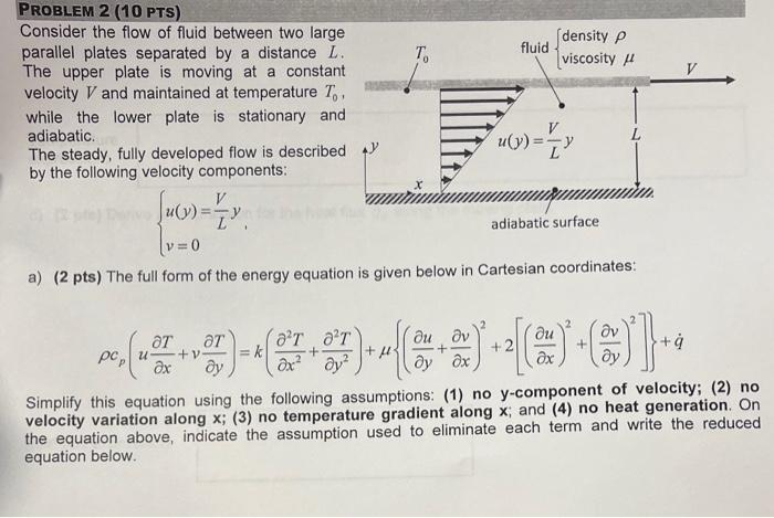 Solved Consider the flow of fluid between two large parallel | Chegg.com