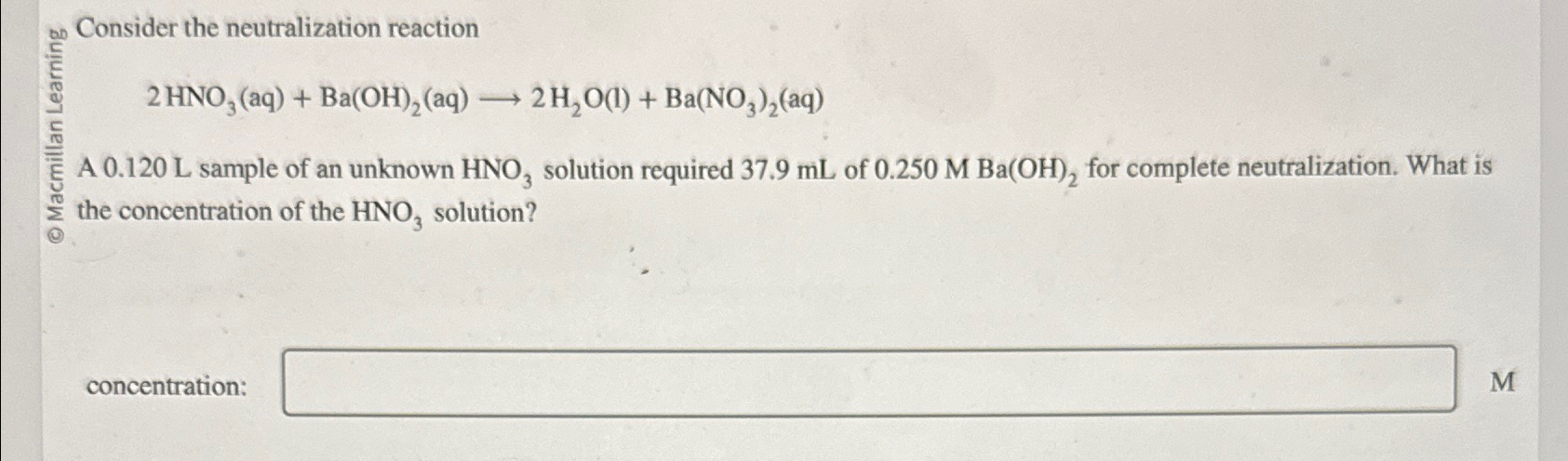 Solved 으드 ﻿Consider the neutralization | Chegg.com