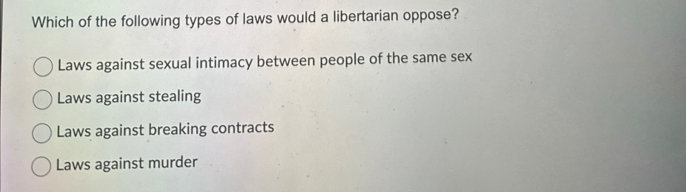 Which of the following types of laws would a | Chegg.com