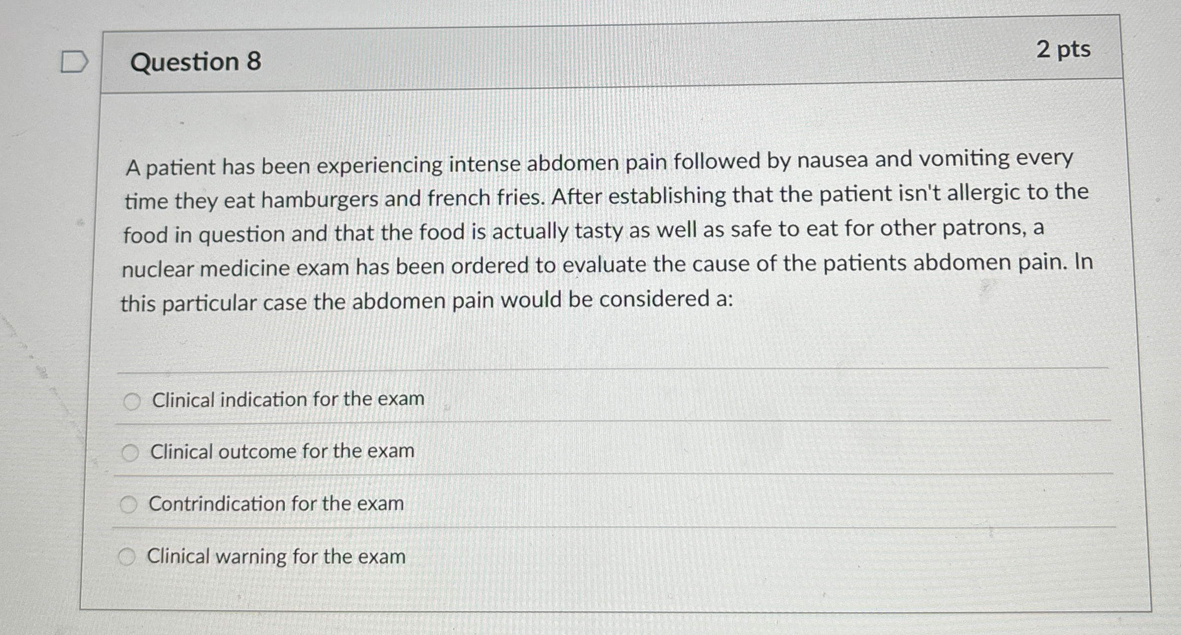 Solved Question 82 ﻿ptsA patient has been experiencing | Chegg.com