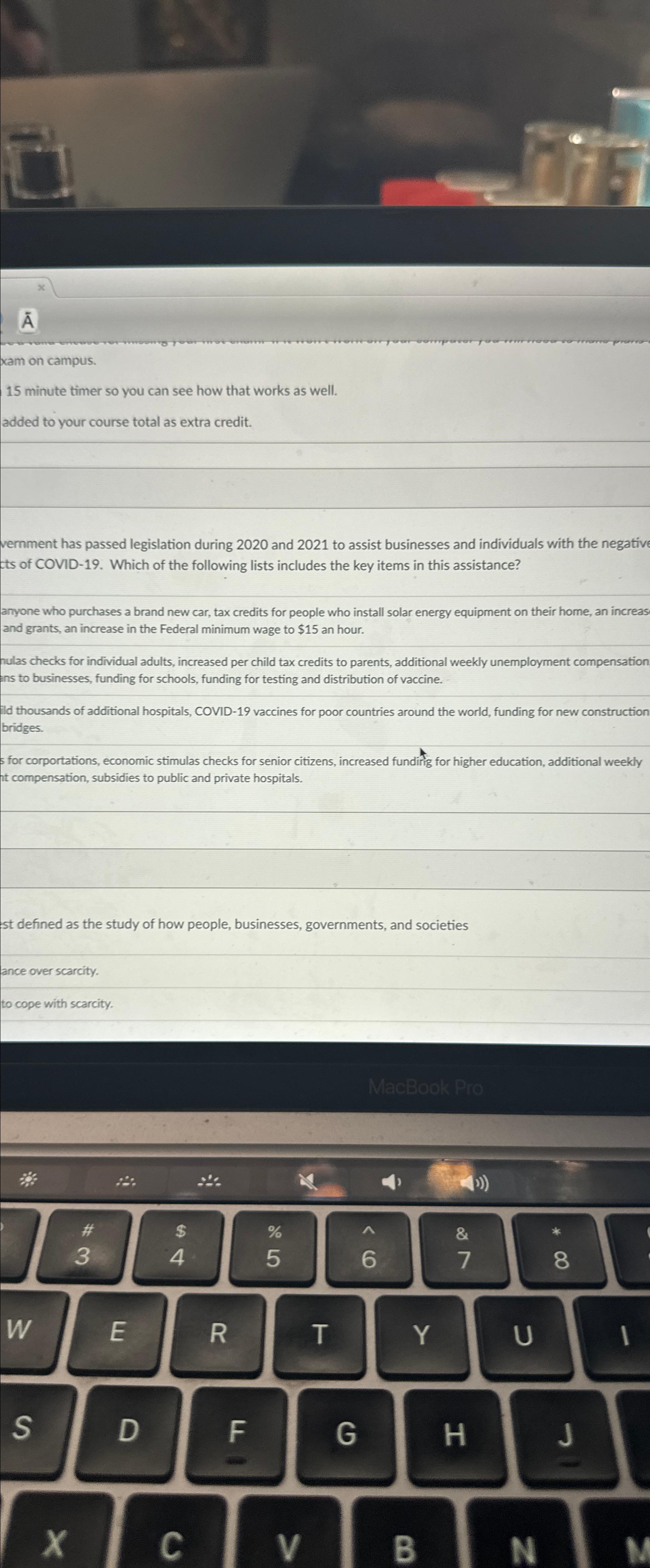 Solved ?bar (Å)xam on campus.15 ﻿minute timer so you can see | Chegg.com