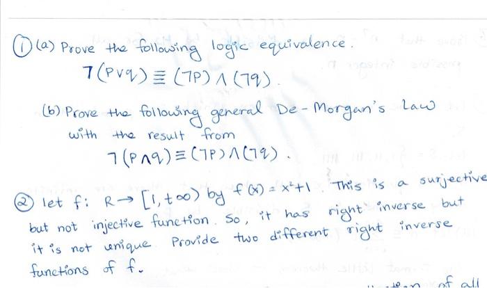 Solved (a) Prove the following logic equivalence. | Chegg.com