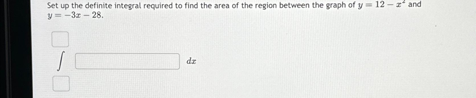 Solved Set up the definite integral required to find the | Chegg.com