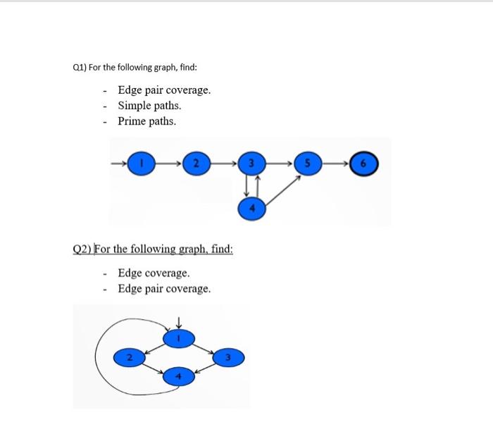 Solved 01) For the following graph, find: - Edge pair | Chegg.com