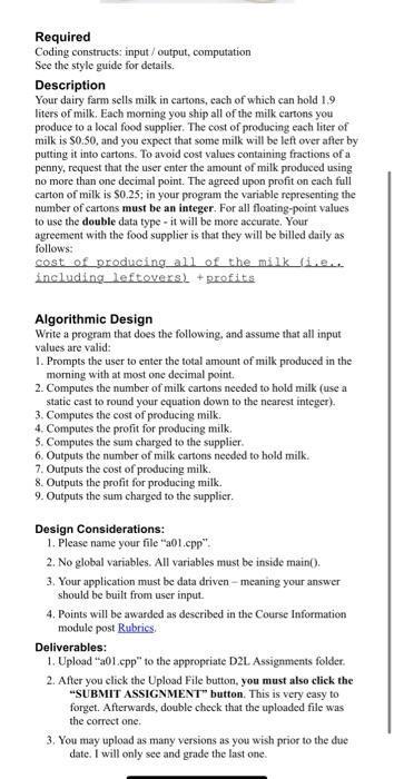 Solved Required Coding Constructs Inputoutput Computation 2871