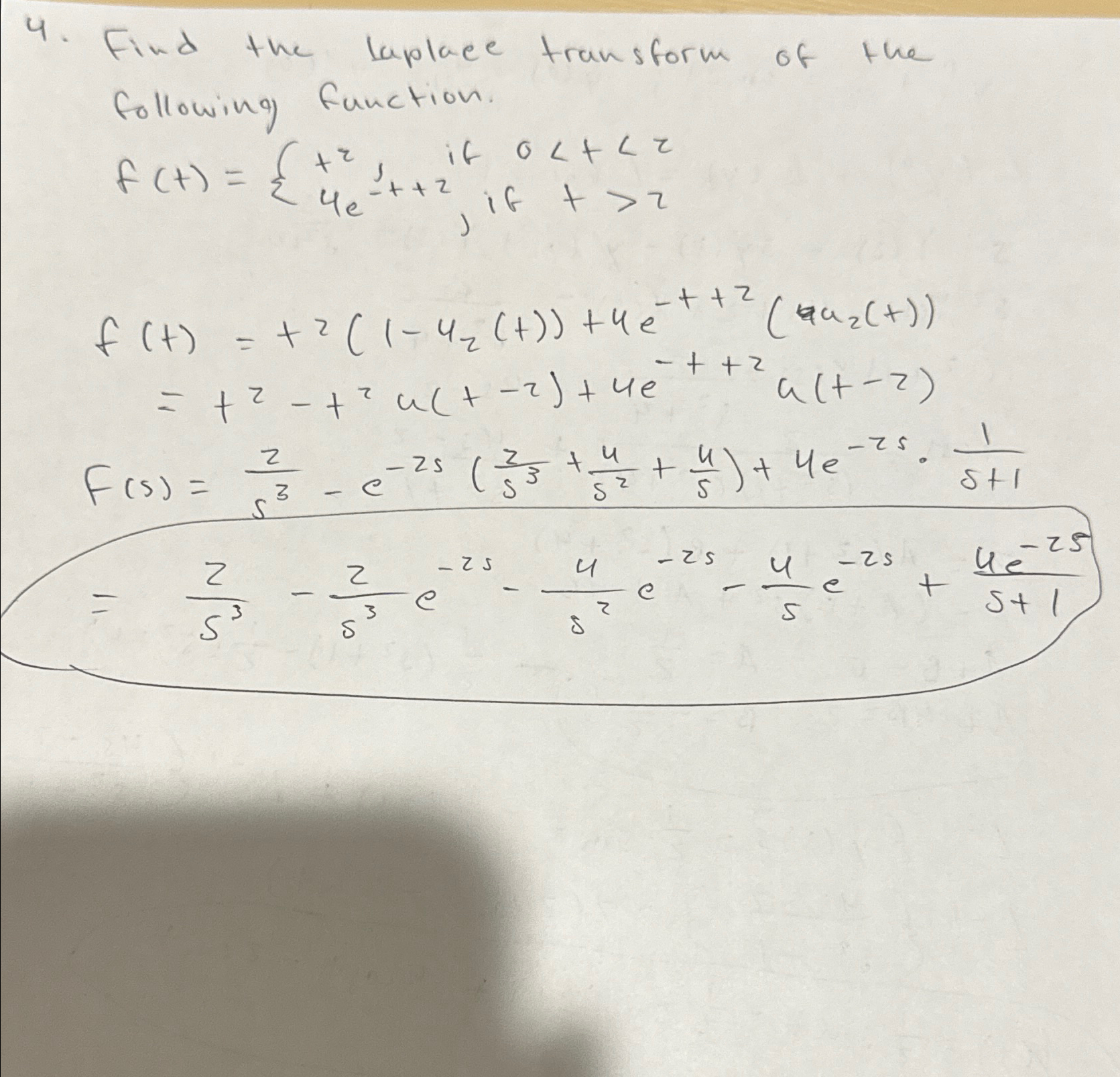 Solved Is my answer correct? I need to find Laplace | Chegg.com