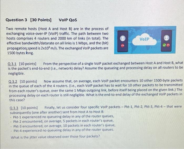 Solved Two remote hosts (Host A and Host B) are in the | Chegg.com