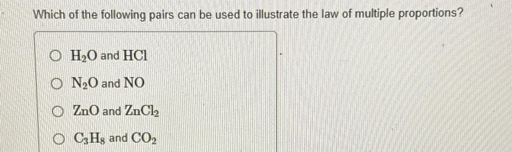 Solved Which of the following pairs can be used to | Chegg.com