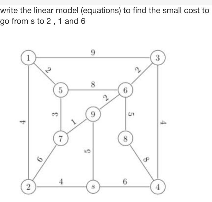 Solved write the linear model (equations) to find the small | Chegg.com