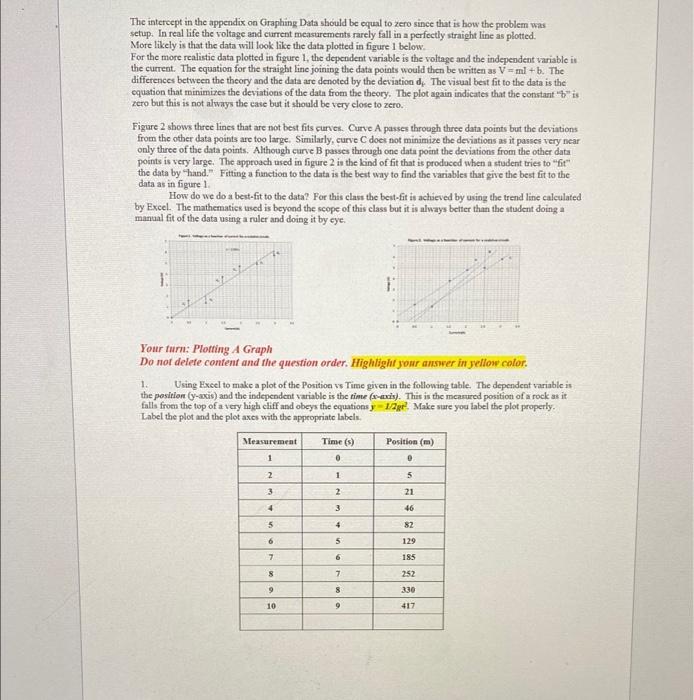 Solved Lab 1 - Graphing Your name: Read the assignment | Chegg.com
