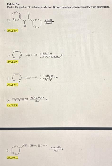 Solved Predict the product of each reaction below. Bs sure | Chegg.com