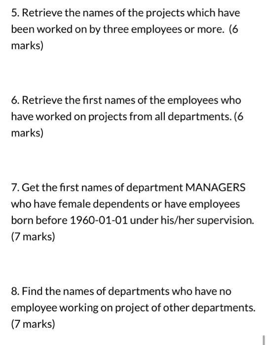 Solved Specify the following queries on the COMPANY | Chegg.com