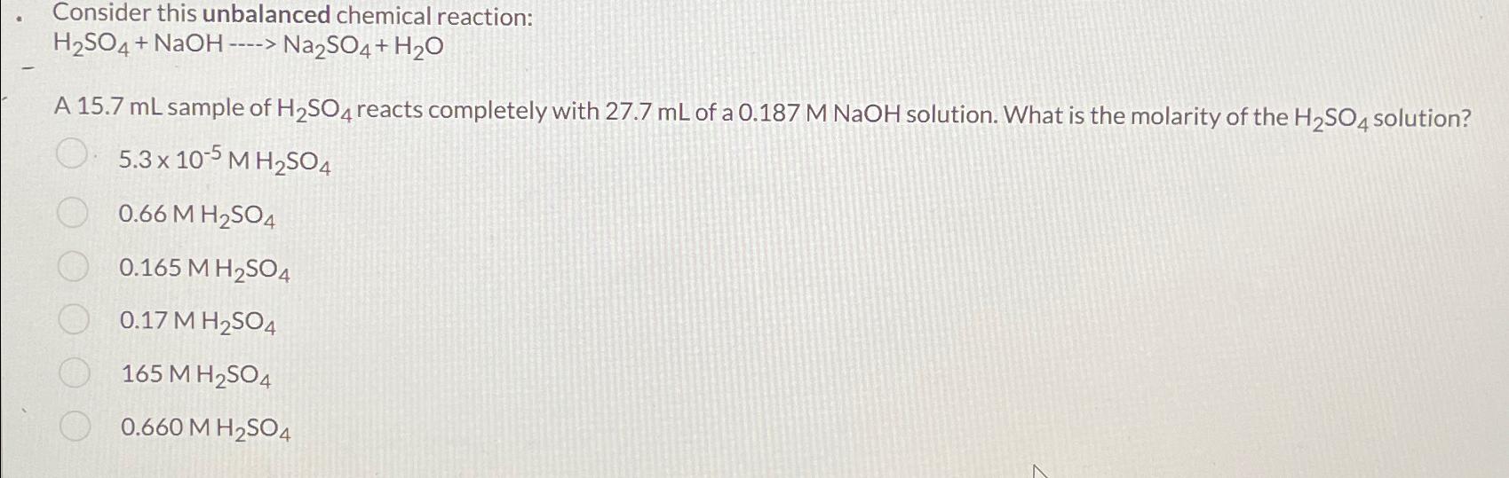 Solved Consider this unbalanced chemical | Chegg.com