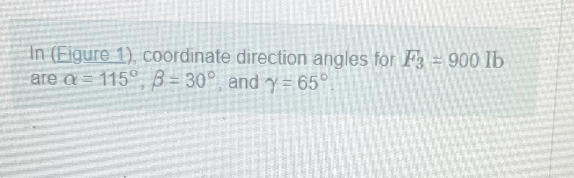Solved In (Figure 1), ﻿coordinate direction angles for | Chegg.com