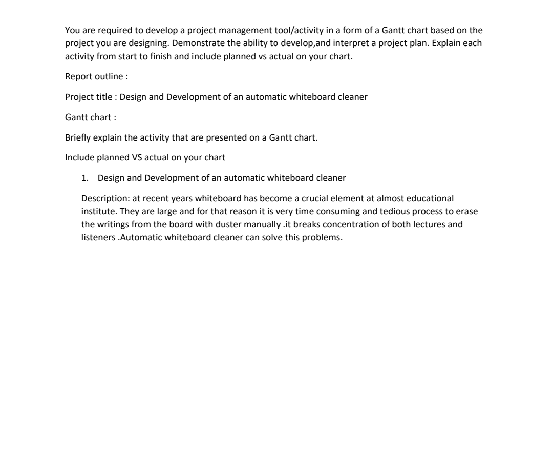 Solved Develop A Gantt Chart Explain Activity That Are 3632
