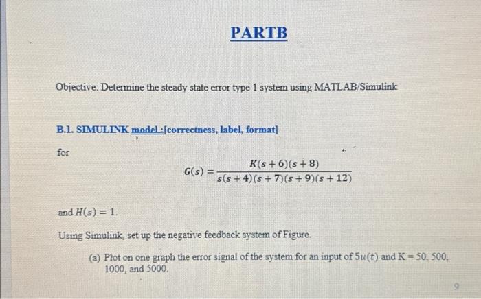 Solved Objective: Determine the steady state error type 0 | Chegg.com