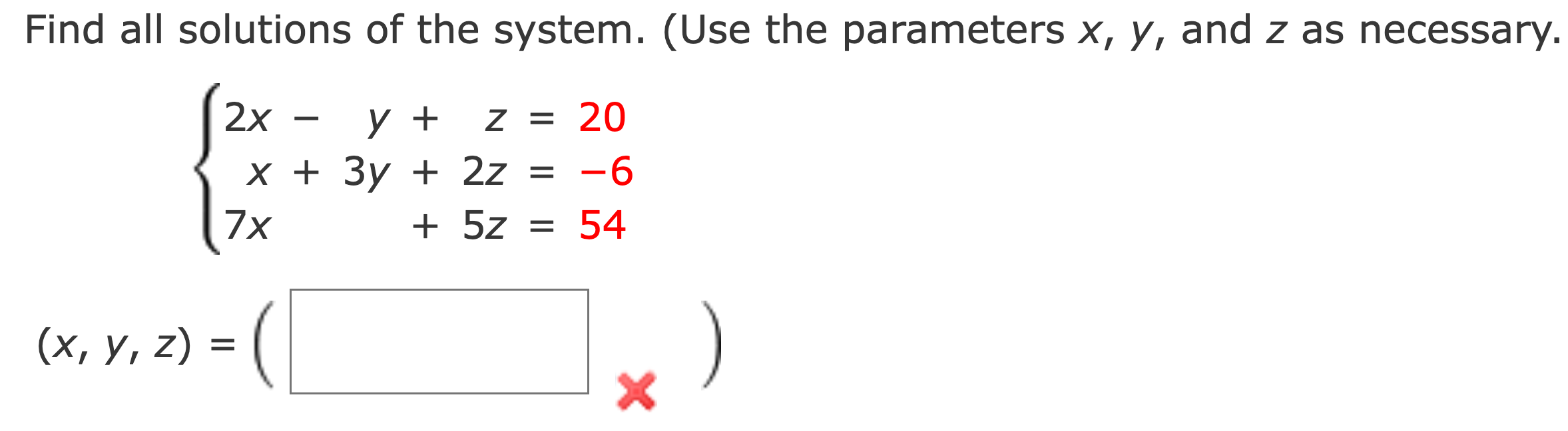 Solved Find all solutions of the system. (Use the parameters | Chegg.com