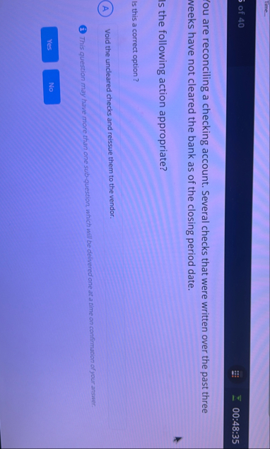 Solved of 4000:48:35lou are reconciling a checking account. | Chegg.com