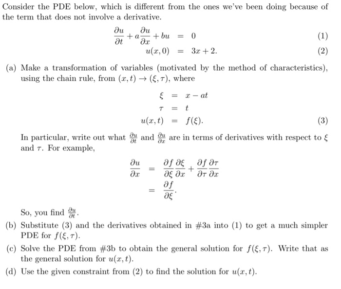 Solved Consider the PDE below, which is different from the | Chegg.com