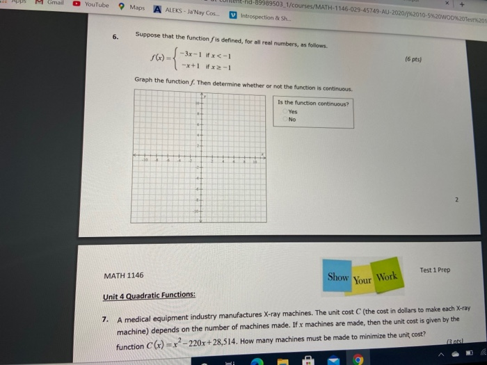 Solved 1. Algebraically determine whether the following | Chegg.com