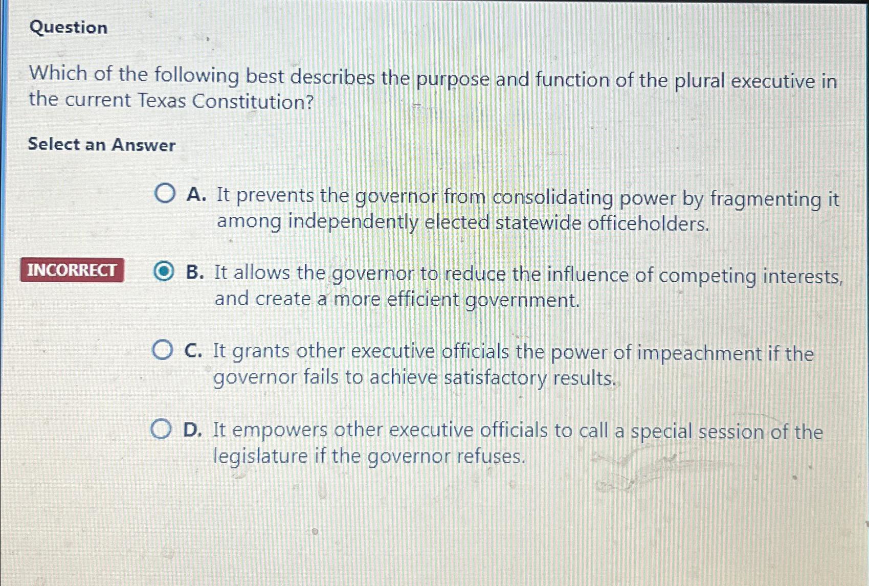 Solved QuestionWhich of the following best describes the | Chegg.com