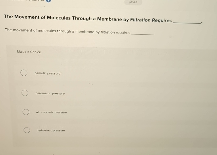 Solved The Movement of Molecules Through a Membrane by | Chegg.com