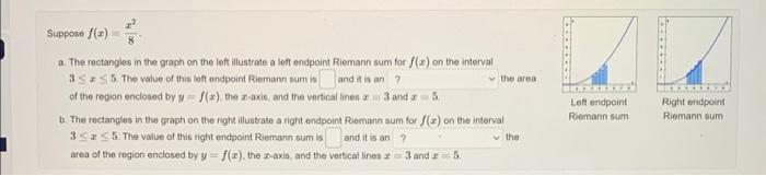 Solved Suppose f(x)=8x2= a. The rectangles in the graph on | Chegg.com