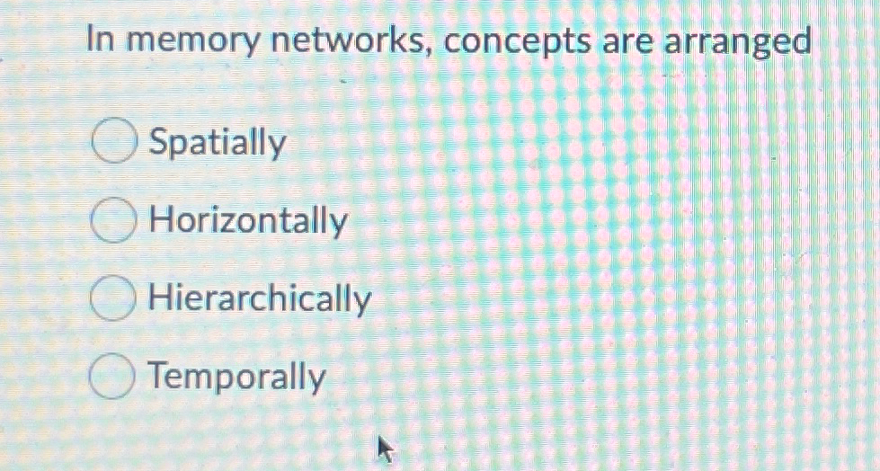 Solved In memory networks, concepts are | Chegg.com