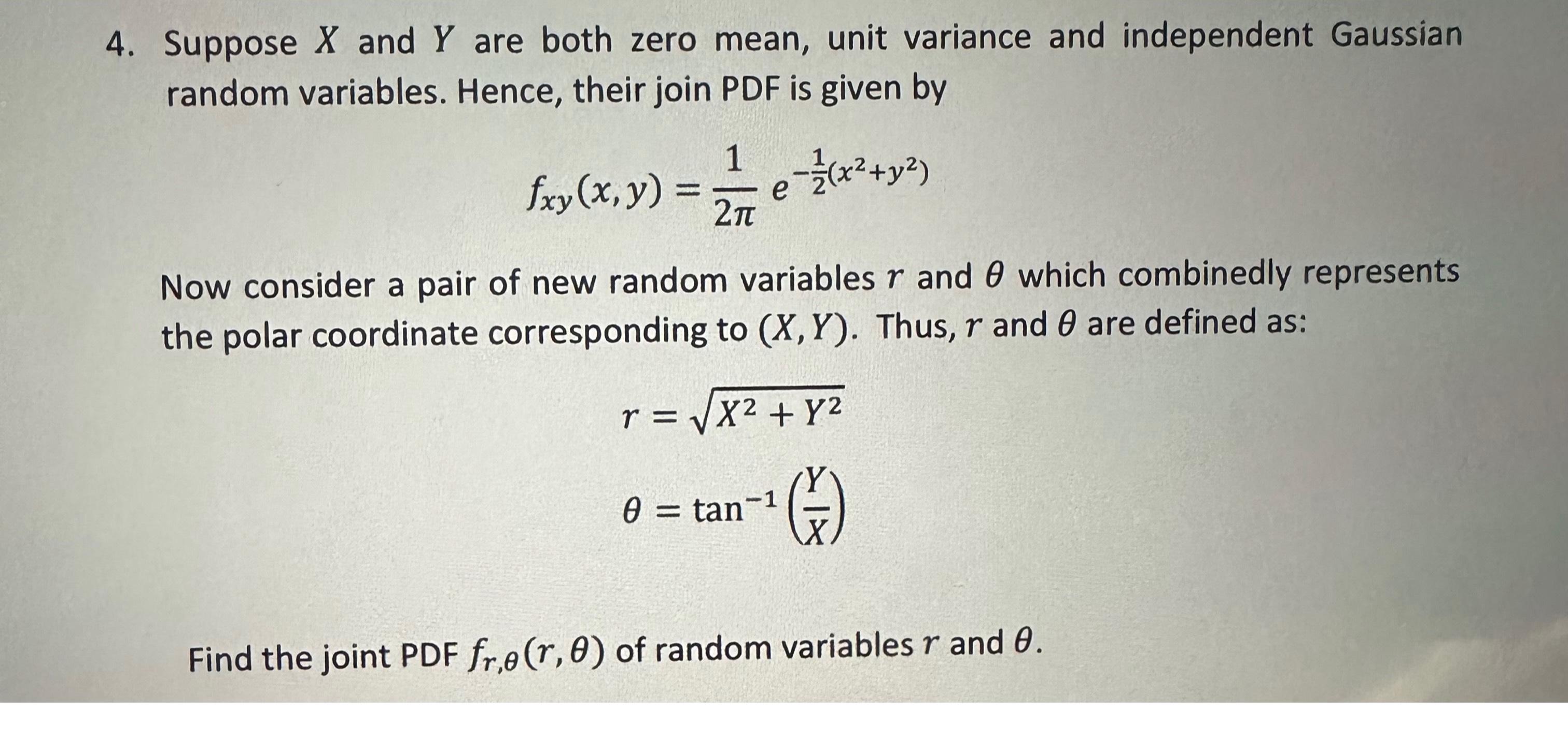 Solved Suppose X And Y Are Both Zero Mean Unit Variance And 8476
