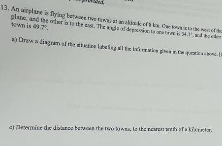 Solved 3. An airplane is flying between two towns at an | Chegg.com