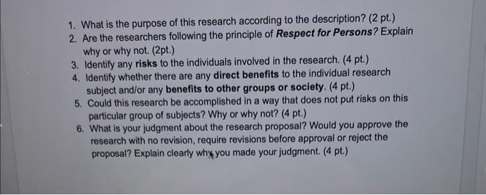 Solved 1. What is the purpose of this research according to | Chegg.com