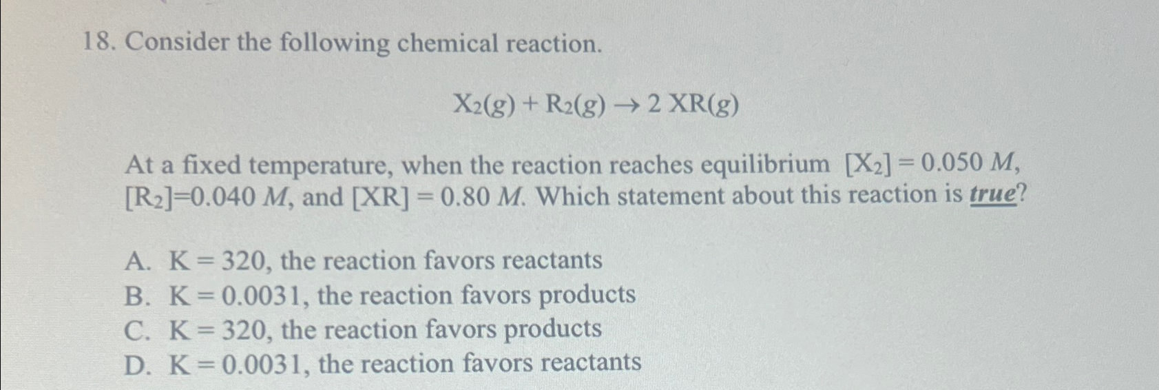Consider the following chemical | Chegg.com