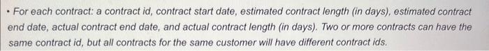 Solved - For each contract: a contract id, contract start | Chegg.com