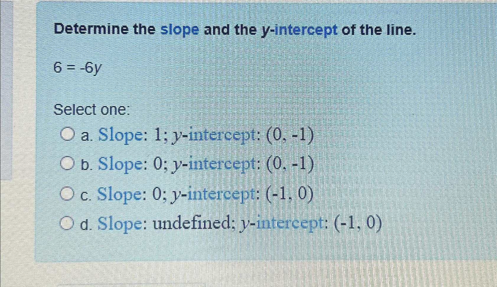 Solved Determine the slope and the y-intercept of the | Chegg.com