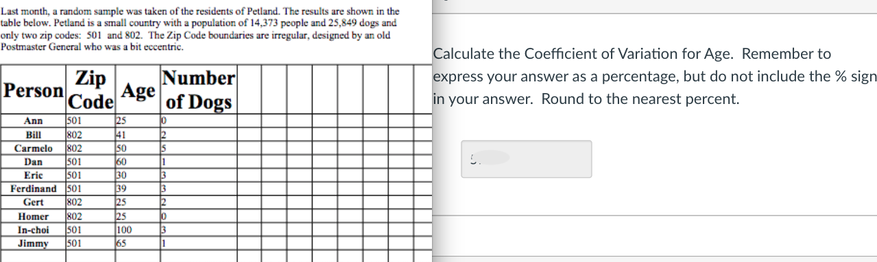 Solved Calculate the Coefficient of Variation for Age. | Chegg.com