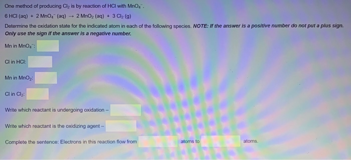 Solved One method of producing Cl, is by reaction of HCl | Chegg.com