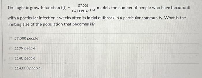 The logistic growth function | Chegg.com