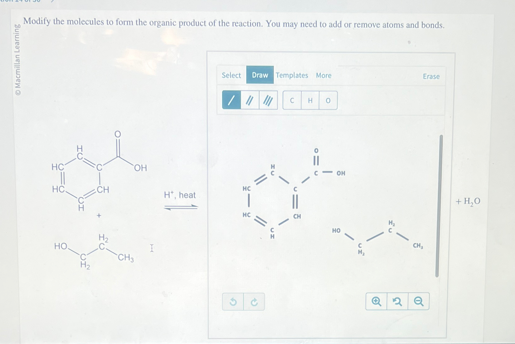 ?n ﻿Modify the molecules to form the organic product | Chegg.com