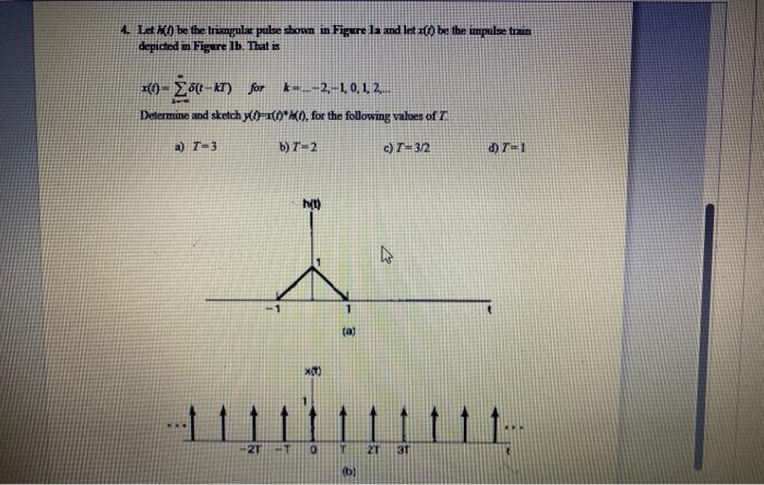 Solved 4. Let H(t) be the triangular pulse shown in Figure | Chegg.com