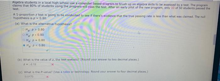 Solved Algebra students in a local high school use a | Chegg.com