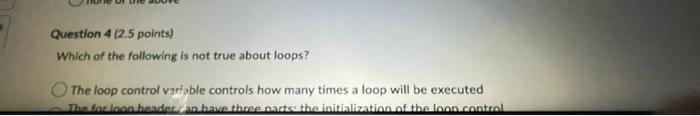 Solved Question 4 (2.5 points) Which of the following is not | Chegg.com