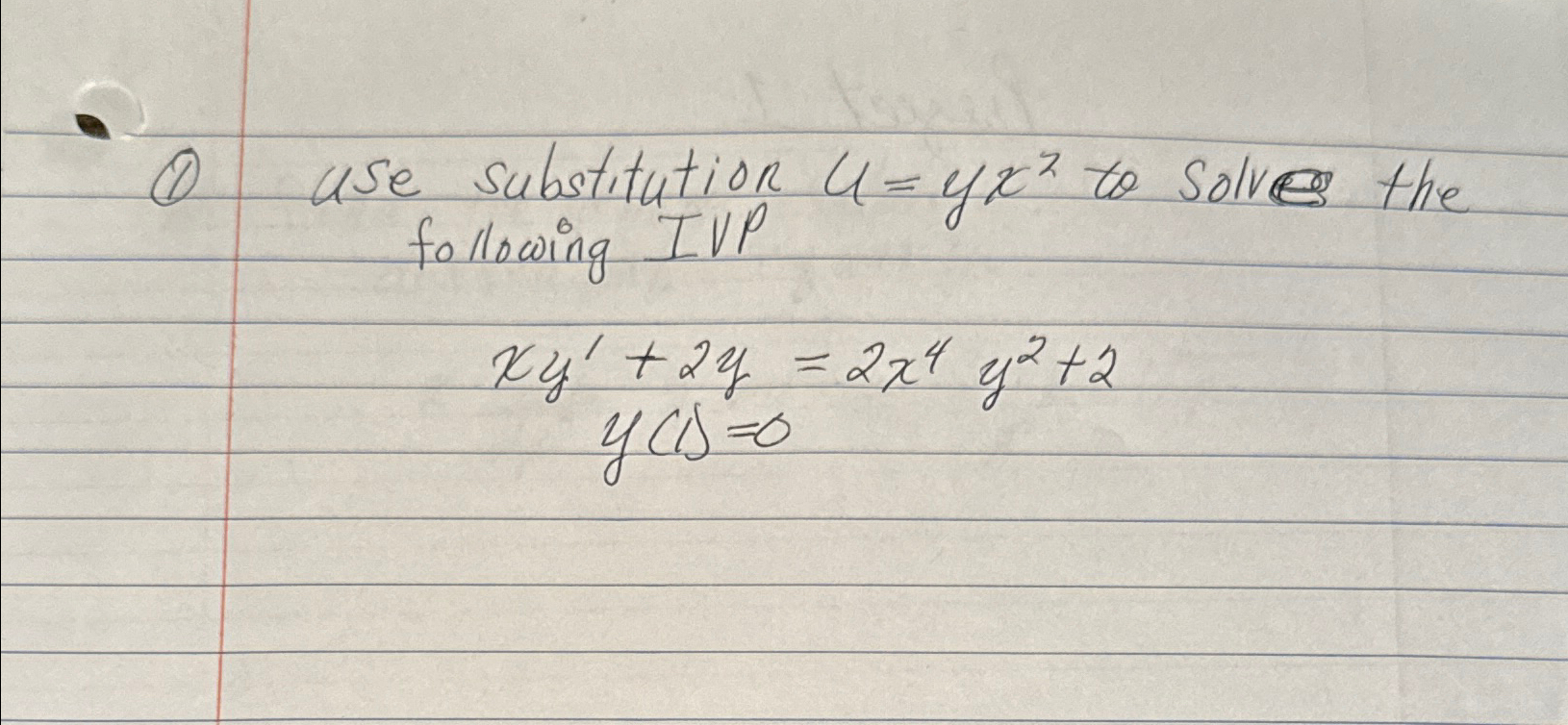 Solved (1) ﻿ase substitution u=yx2 ﻿to solve the following | Chegg.com