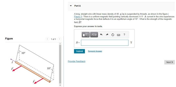 Solved A long. straight wire with linear mass density of 48 | Chegg.com