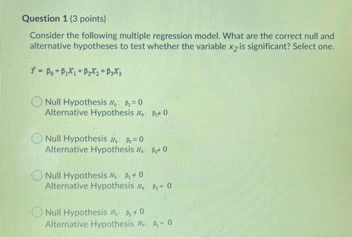 Solved Question 1 3 Points Consider The Following Multiple 