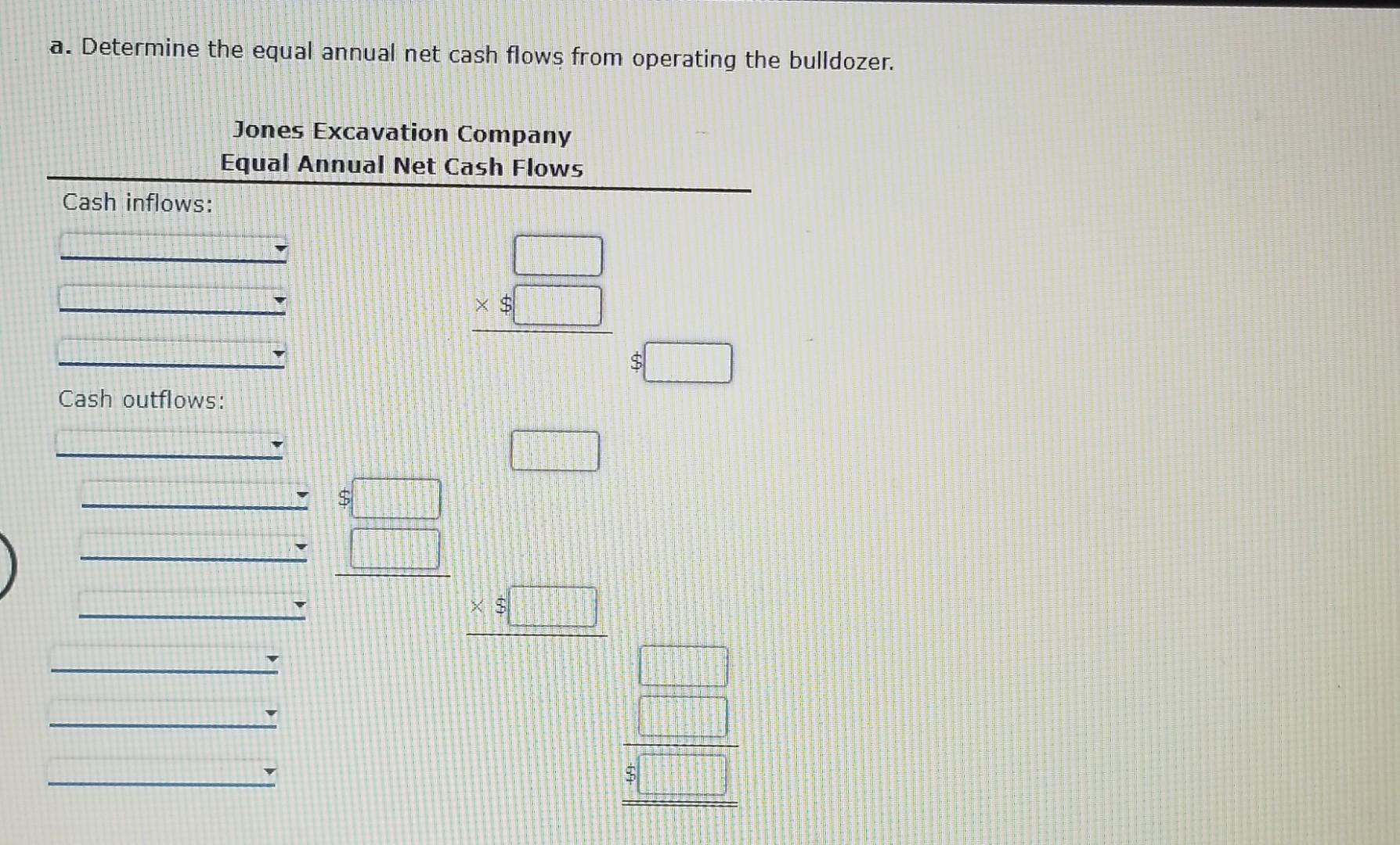 Solved \r\na. Determine the equal annual net cash flows from | Chegg.com
